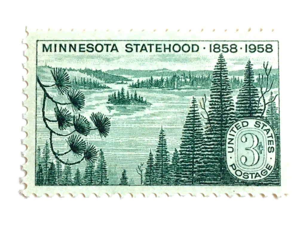 10 Vintage Pine Tree Stamps Green Pine Forest Postage For Mailing ...