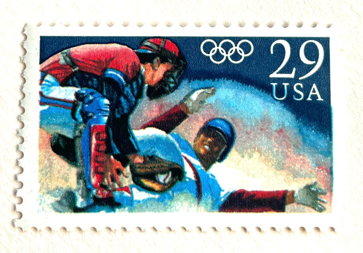 10 Baseball Stamps Unused Vintage Blue Postage for Mailing – Edelweiss Post