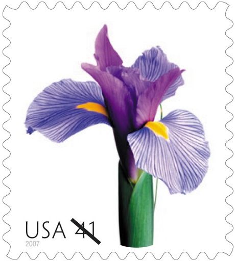 10 Iris Postage Stamps Vintage Unused Purple Flower Stamps for Mailing ...