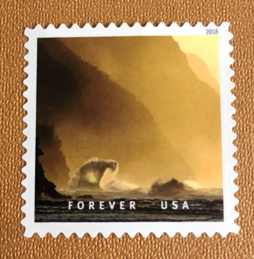 10 Seascape Postage Stamps Coastal Amber Ocean Forever Stamps for Mail ...