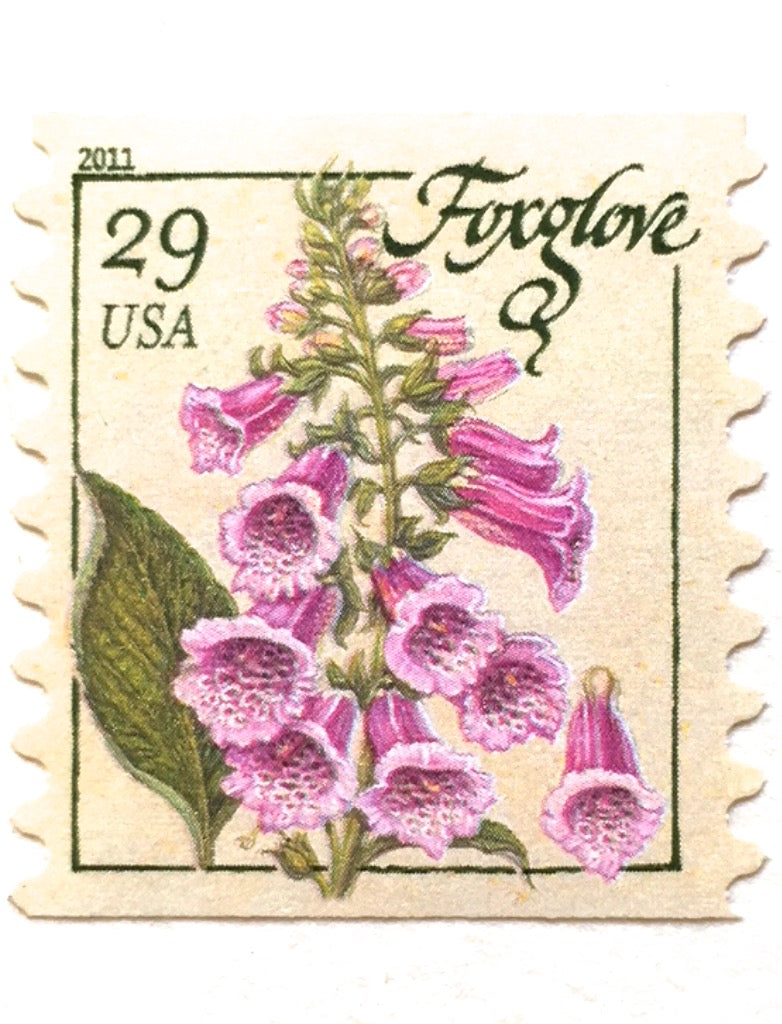 10 Pink Foxglove Stamps Unused Botanical Flower Stamps for Mailing ...