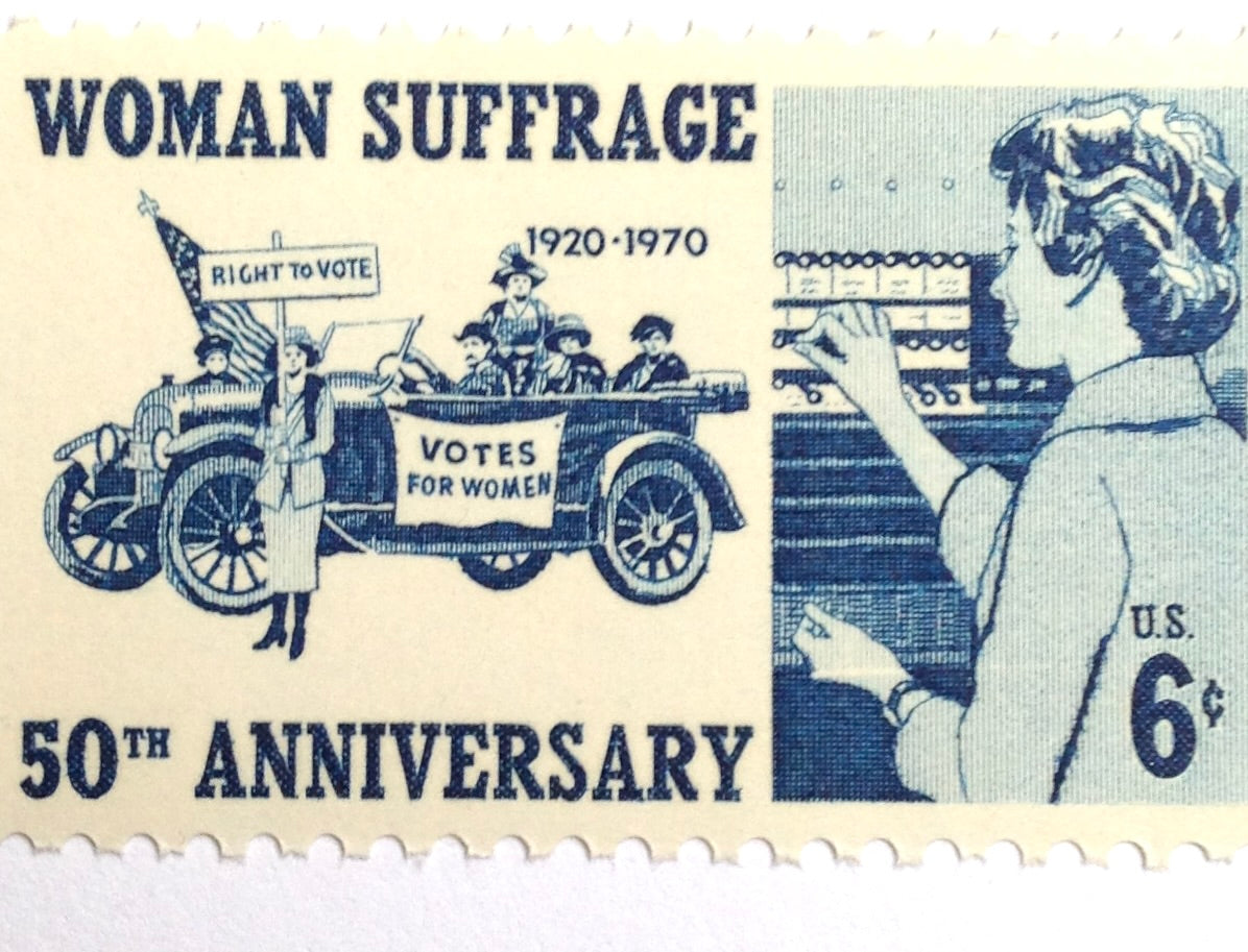 10 Women's Vote Postage Stamps Blue and White Unused Vintage Postage f ...