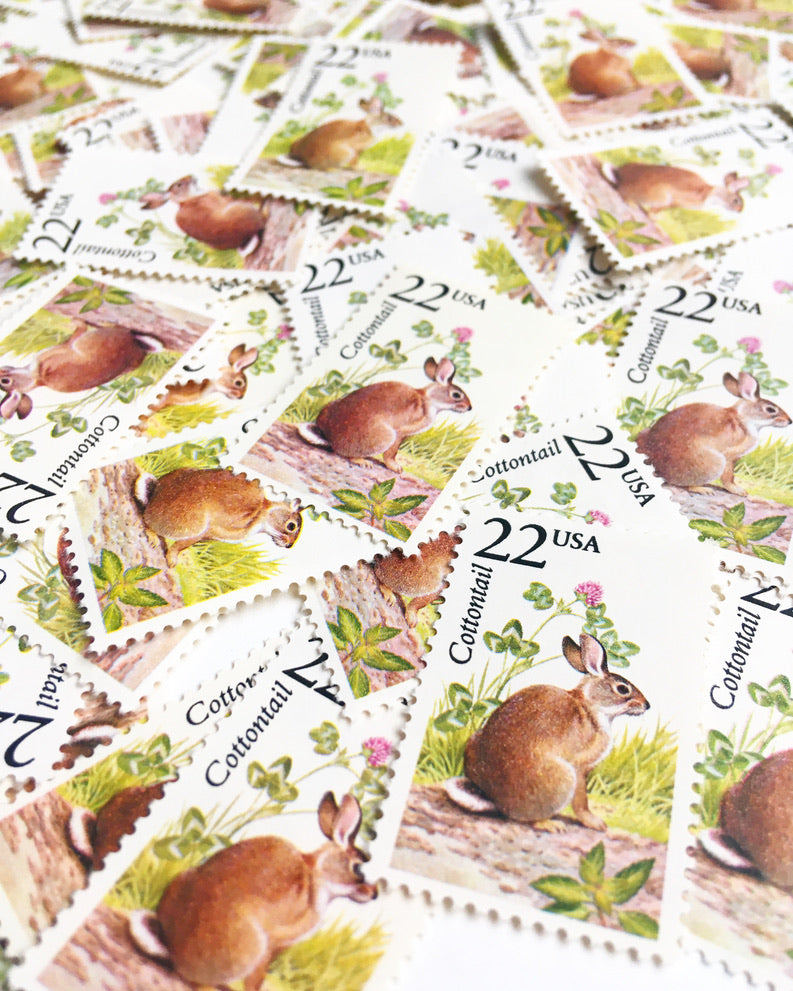 10 Vintage Bunny Stamps Unused Cottontail Rabbit Postage Easter Bunny ...