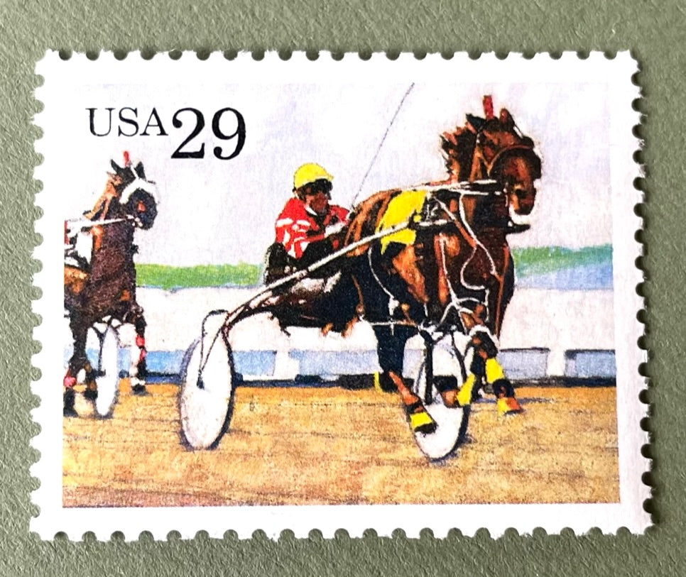 10 Horse Racing Postage Stamps Unused Vintage Harness Racing Stamps fo ...
