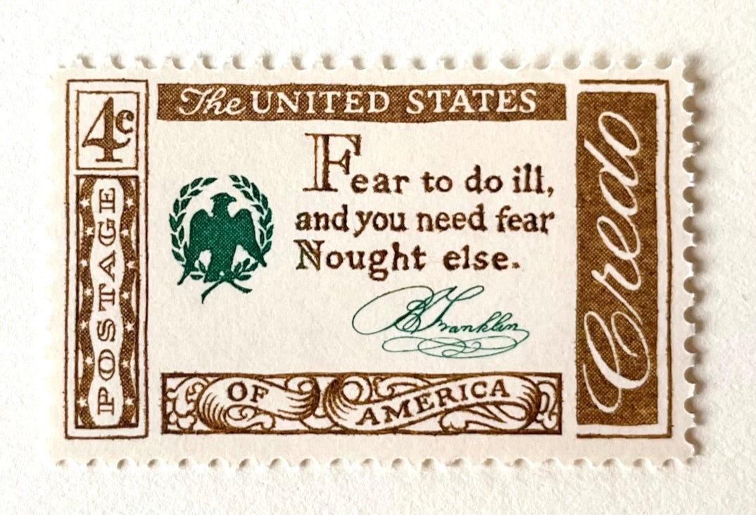 10 Gold Postage Stamps Unused Vintage Benjamin Franklin Quote Postage ...
