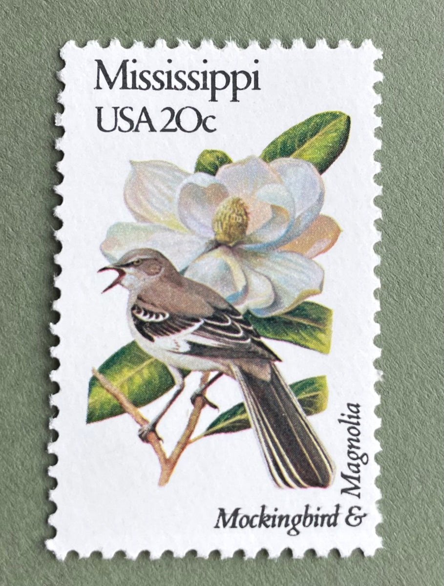 10 Magnolia Stamps Unused Vintage Mockingbird Postage for Mailing Wedd ...
