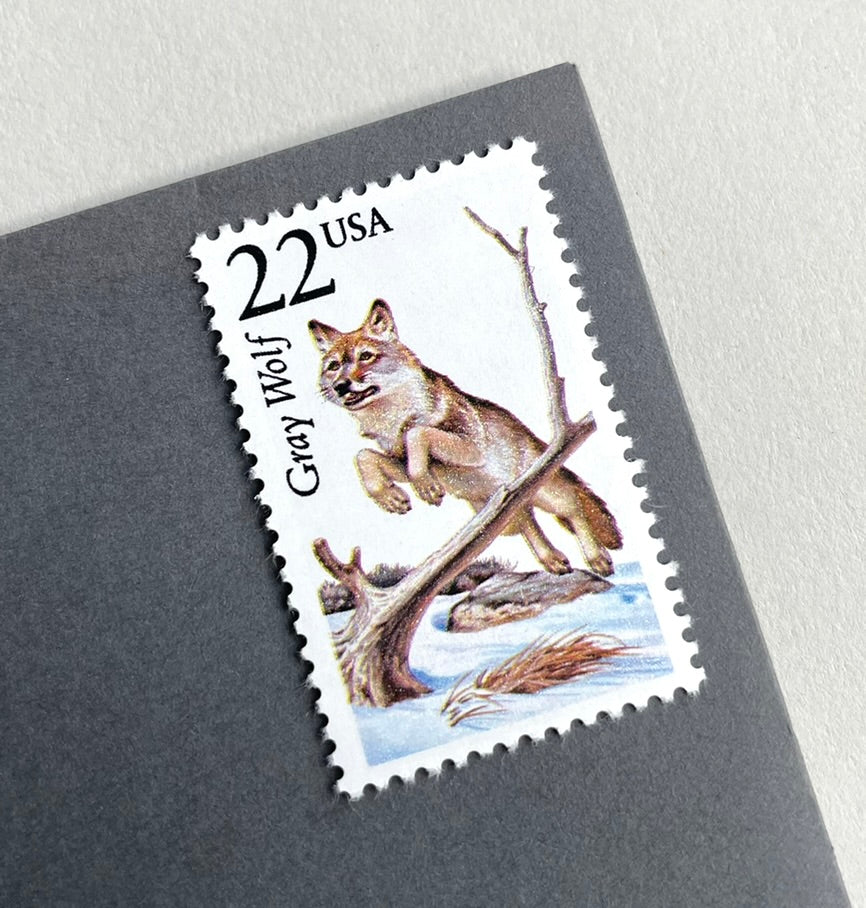 10 Wolf Postage Stamps Grey Wolf Unused Vintage Wolf Postage Stamps fo ...