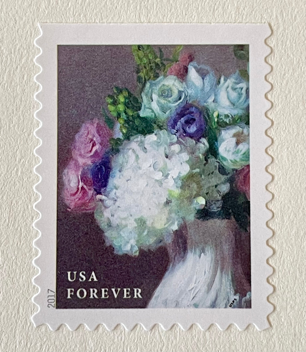10 White Hydrangea and Lavender Forever Stamps White and Lilac Postage ...