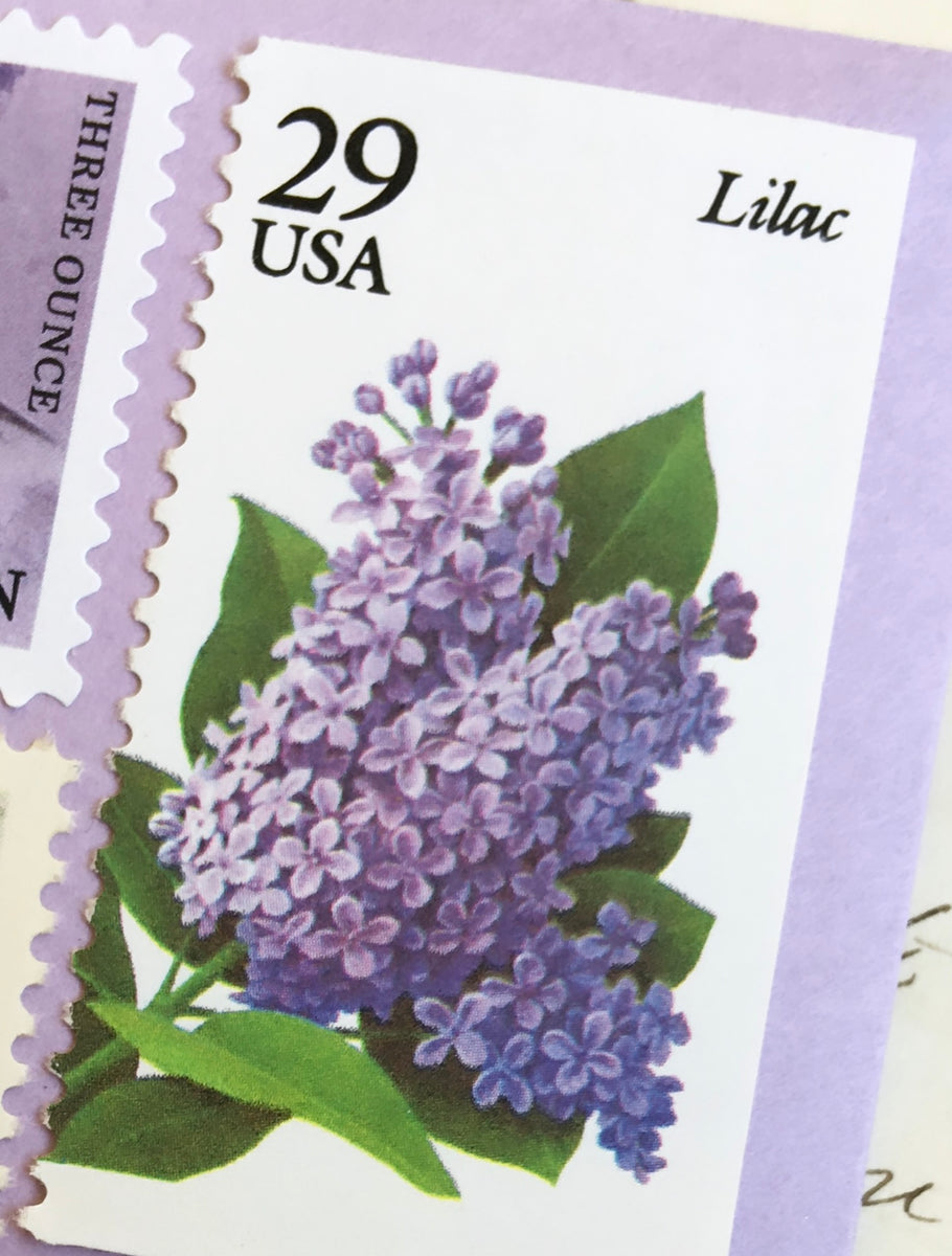10 Lilac Stamps Vintage Lavender Flower Postage for Mailing – Edelweiss ...