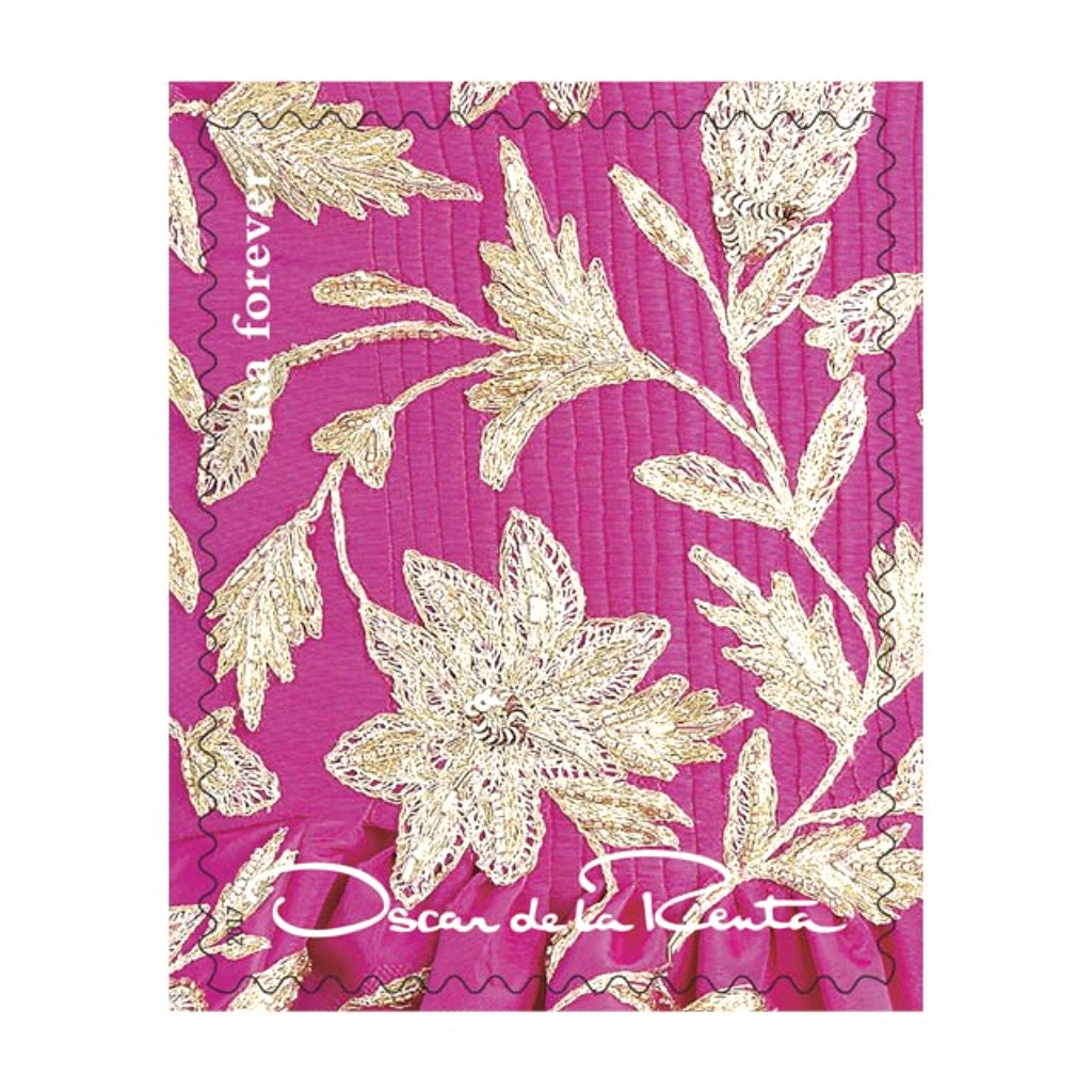 10 Floral Pink Forever Stamps Oscar De La Renta Postage for Wedding In ...
