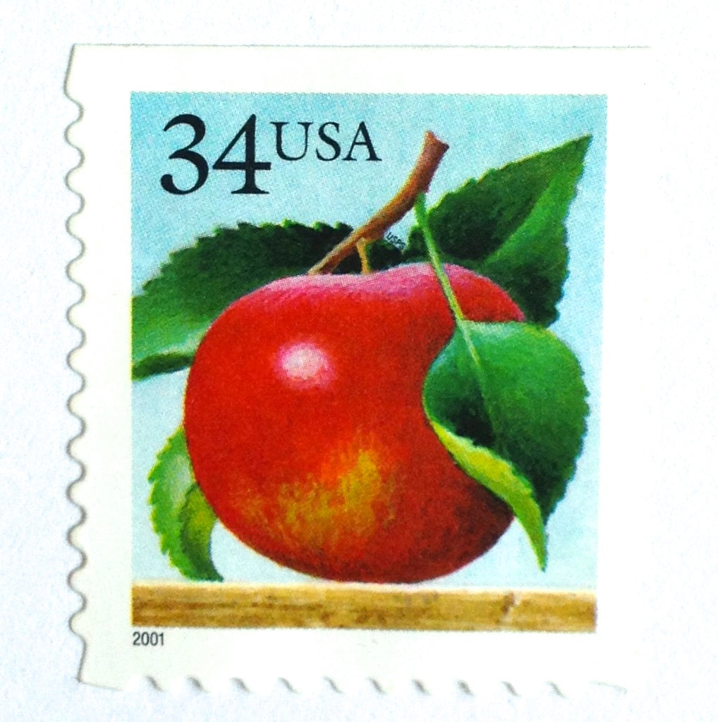 10 Red Apple Postage Stamps Vintage Unused 34 Cent Apple Stamps for Ma ...