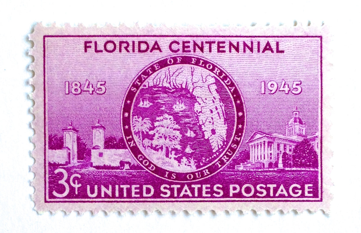 10 Vintage Florida Map Postage Stamps Unused Vintage 1945 Florida Stam ...