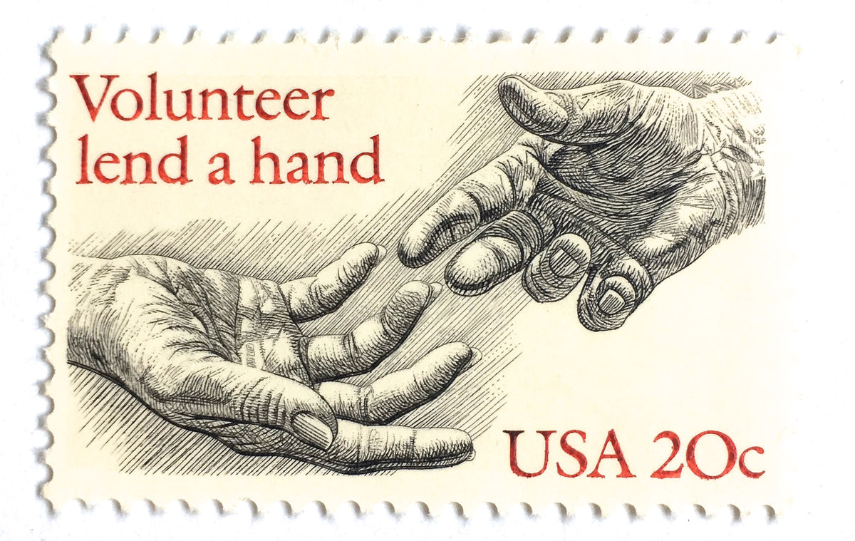 10 Vintage Volunteer Postage Stamps Lend a Hand Postage for Mailing ...