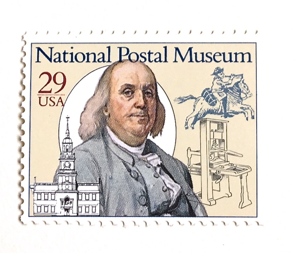 10 Ben Franklin Postage Stamps Vintage National Postal Museum Stamps f ...