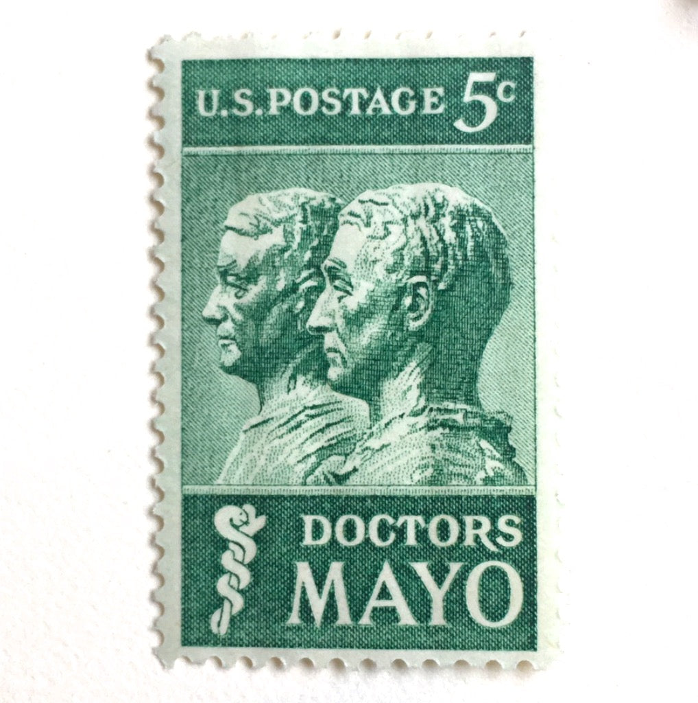 10 Mayo Clinic Doctor Stamps // Vintage 1960s Green Mayo Doctors Stamp ...