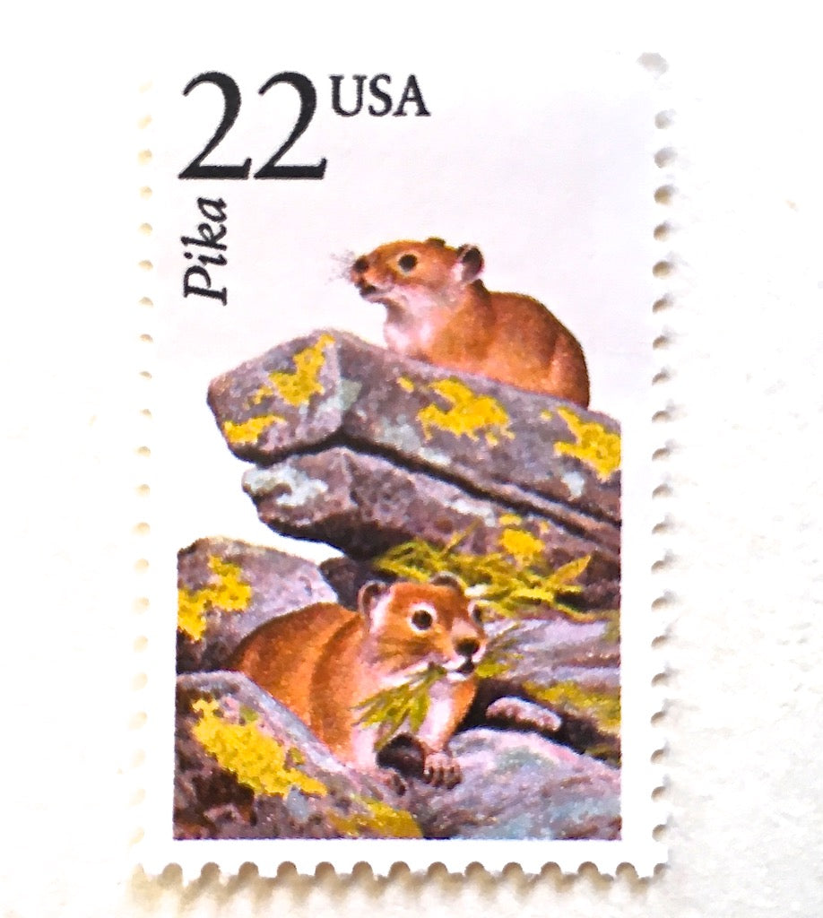 10 Pika Postage Stamps Unused Vintage Cute 22 Cent 1987 Pika Postage S ...