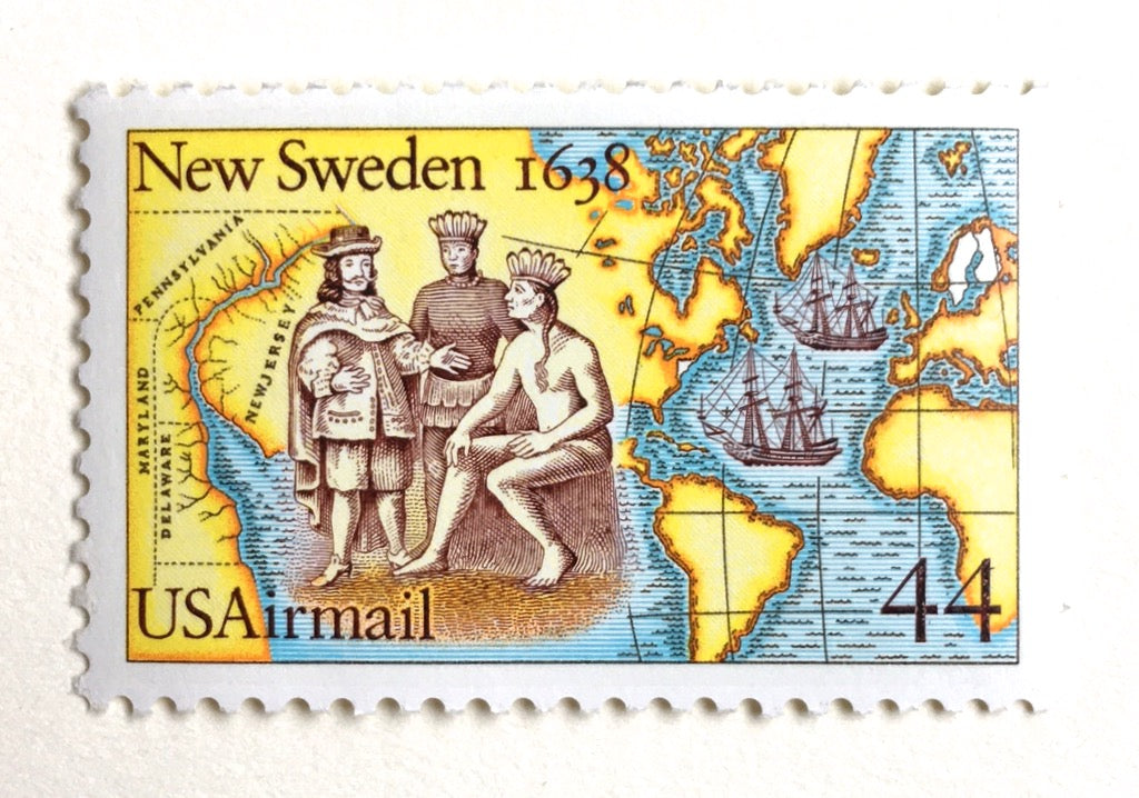 10 Vintage World Map Postage Stamps Unused Yellow and Blue Old World M ...