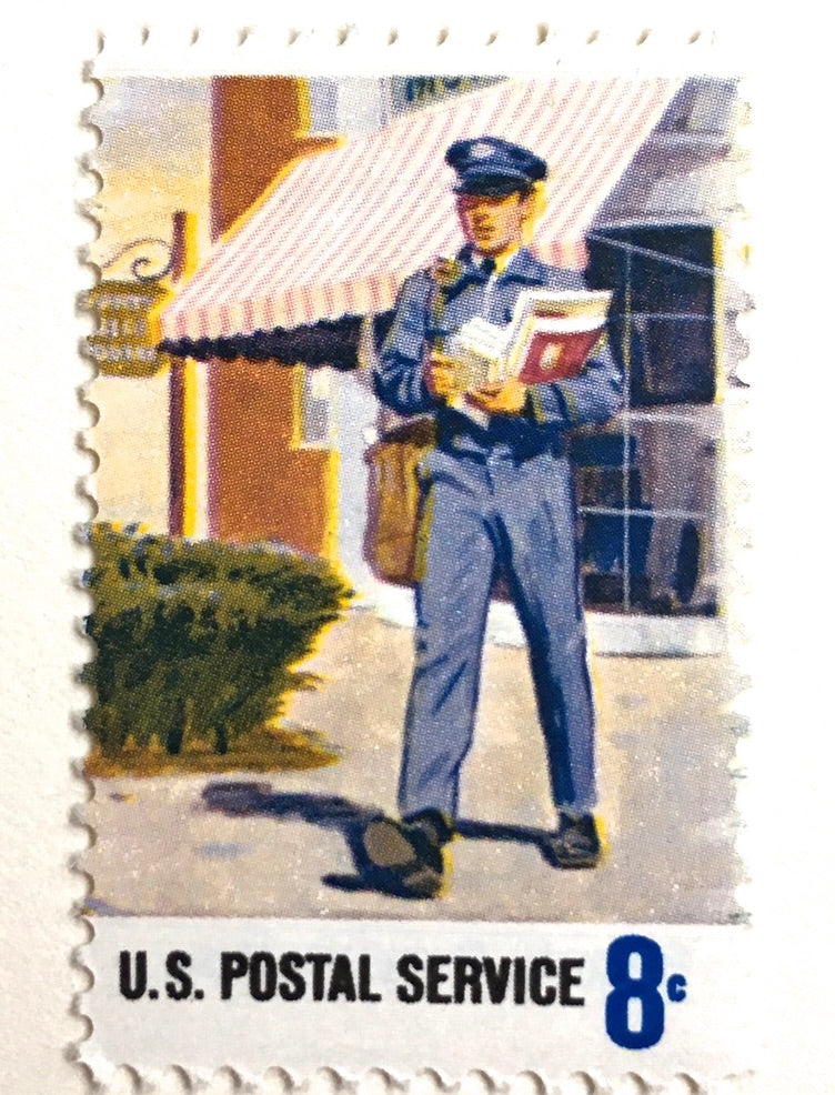10 Vintage Mail Man Stamps Postman Letter Carrier Postal Service Posta ...