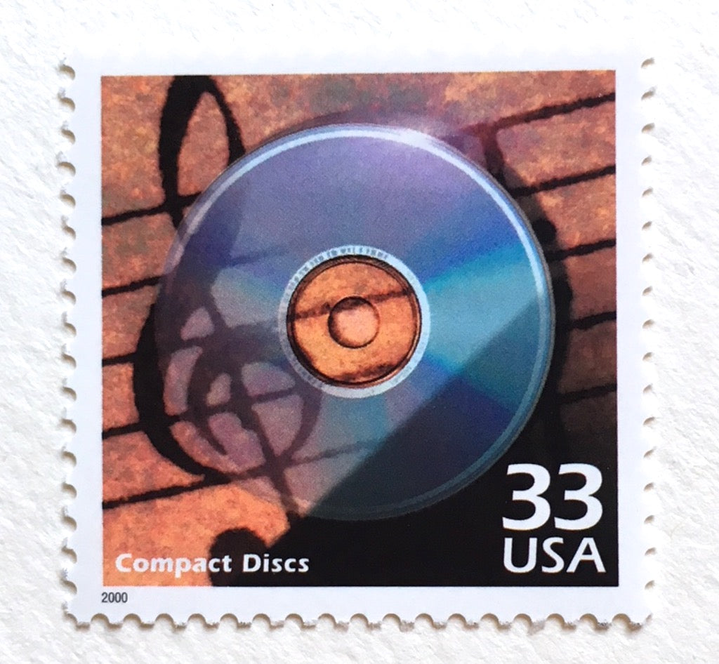 10 Music CD Stamps Vintage Compact Disc Postage Stamps for Mailing ...