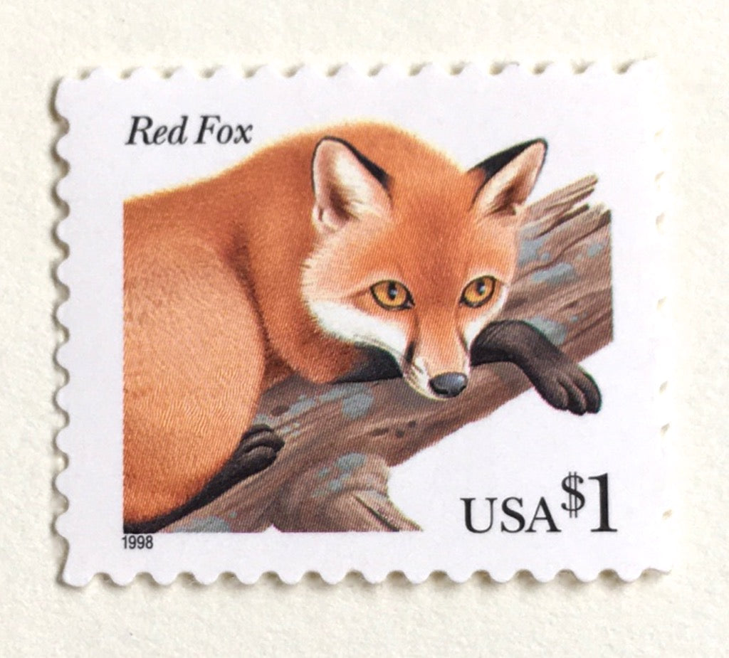 1 Red Fox Postage Stamp Unused Vintage Red Fox Postage Stamp for Colle ...