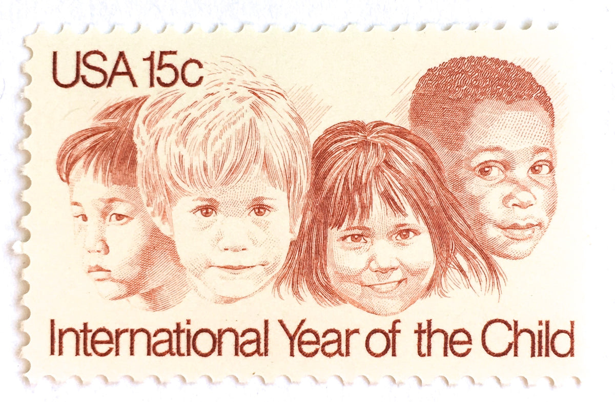 10 Vintage Children Stamps Elementary School Students Unused Postage f ...