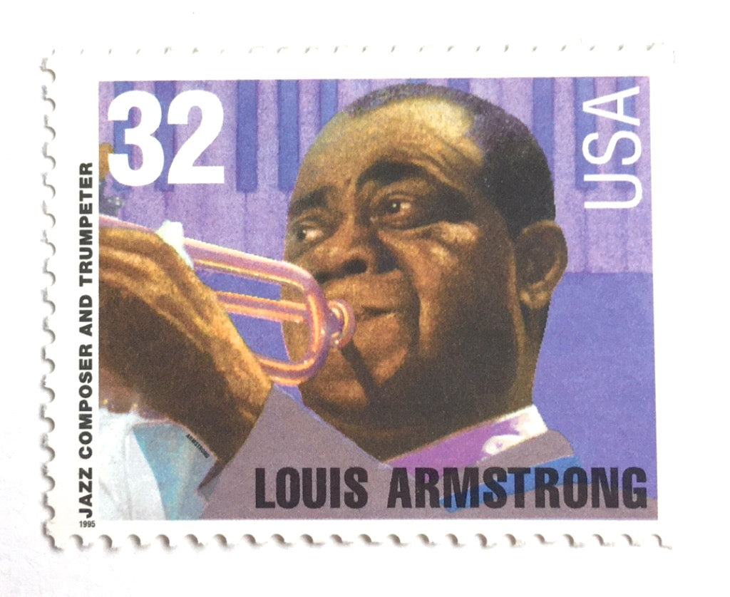 10 Louis Armstrong Stamps Vintage Postage Jazz Music Unused Postage St ...