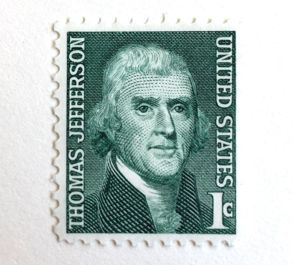 10 Vintage Thomas Jefferson Stamps Green Vintage Postage for Mailing ...