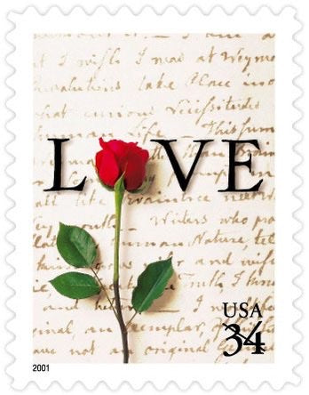 10 Red Rose Love Letter Postage Stamps Unused 34 Cent Vintage Postage ...