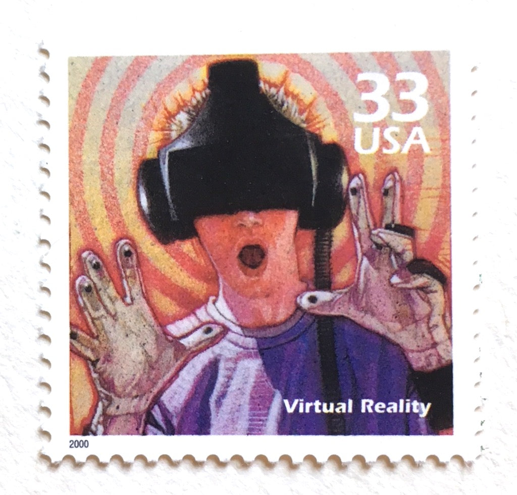 10 Virtual Reality Postage Stamps // Vintage 1990s Technology // Fun 9 ...