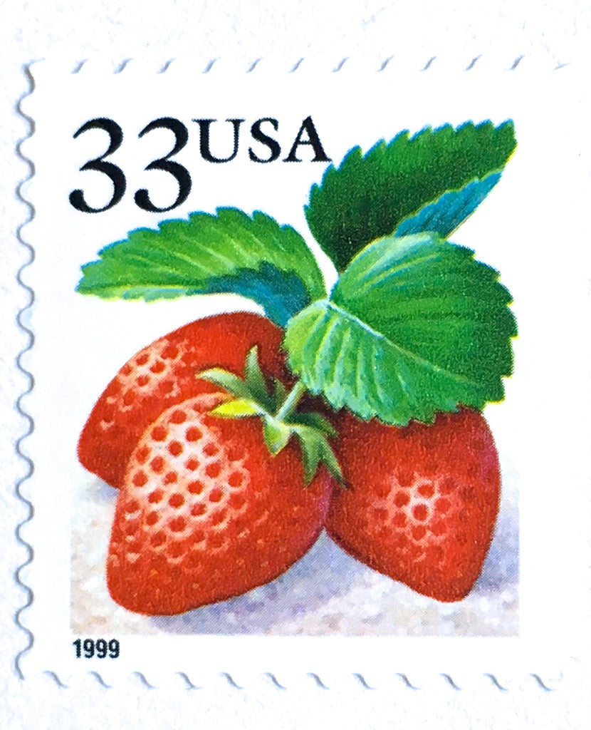 10 Strawberry Stamps Vintage Unused 33 Cent Strawberry Postage Stamps ...