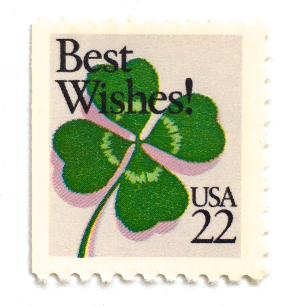 10 Four Leaf Clover Stamps // Best Wishes // Unused Vintage St. Patric ...