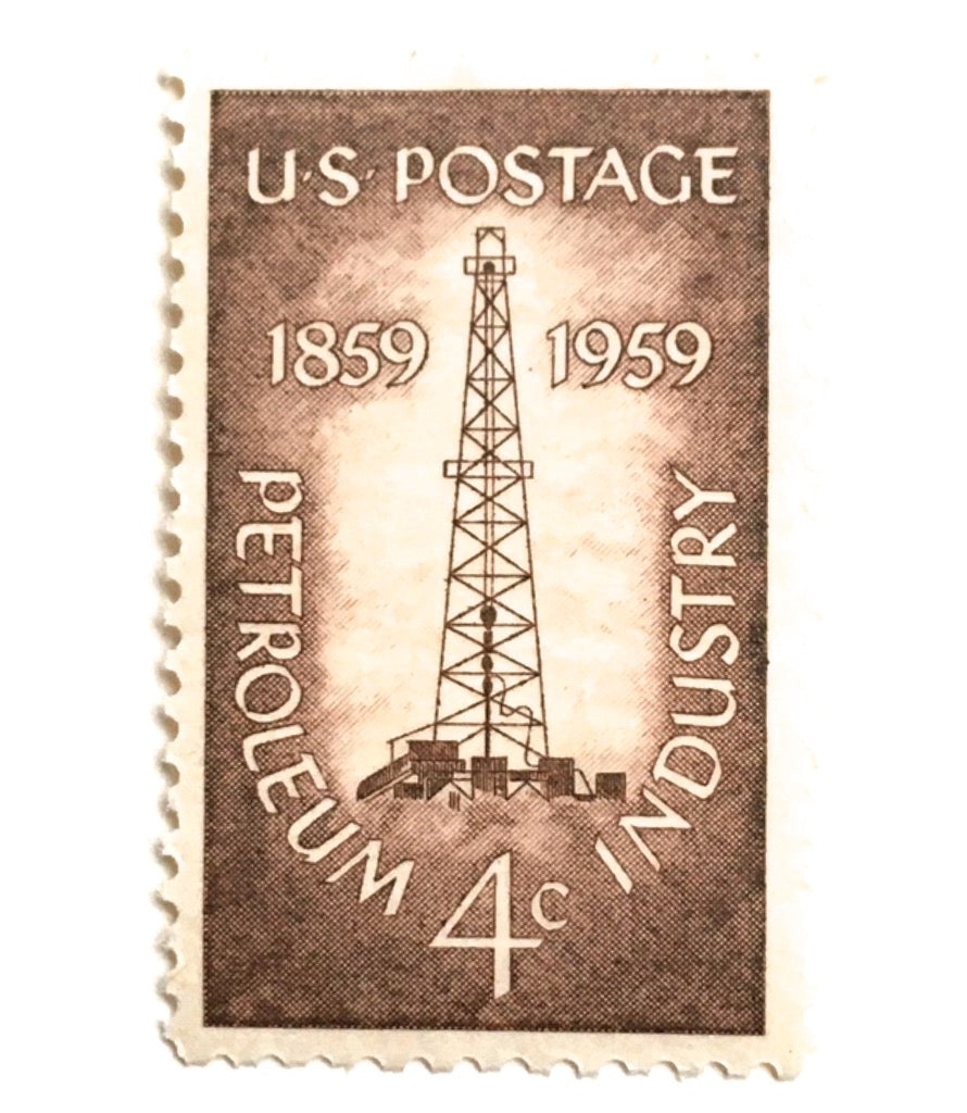 10 Petroleum Postage Stamps Vintage Texas Oil Industry Stamps for Mail ...