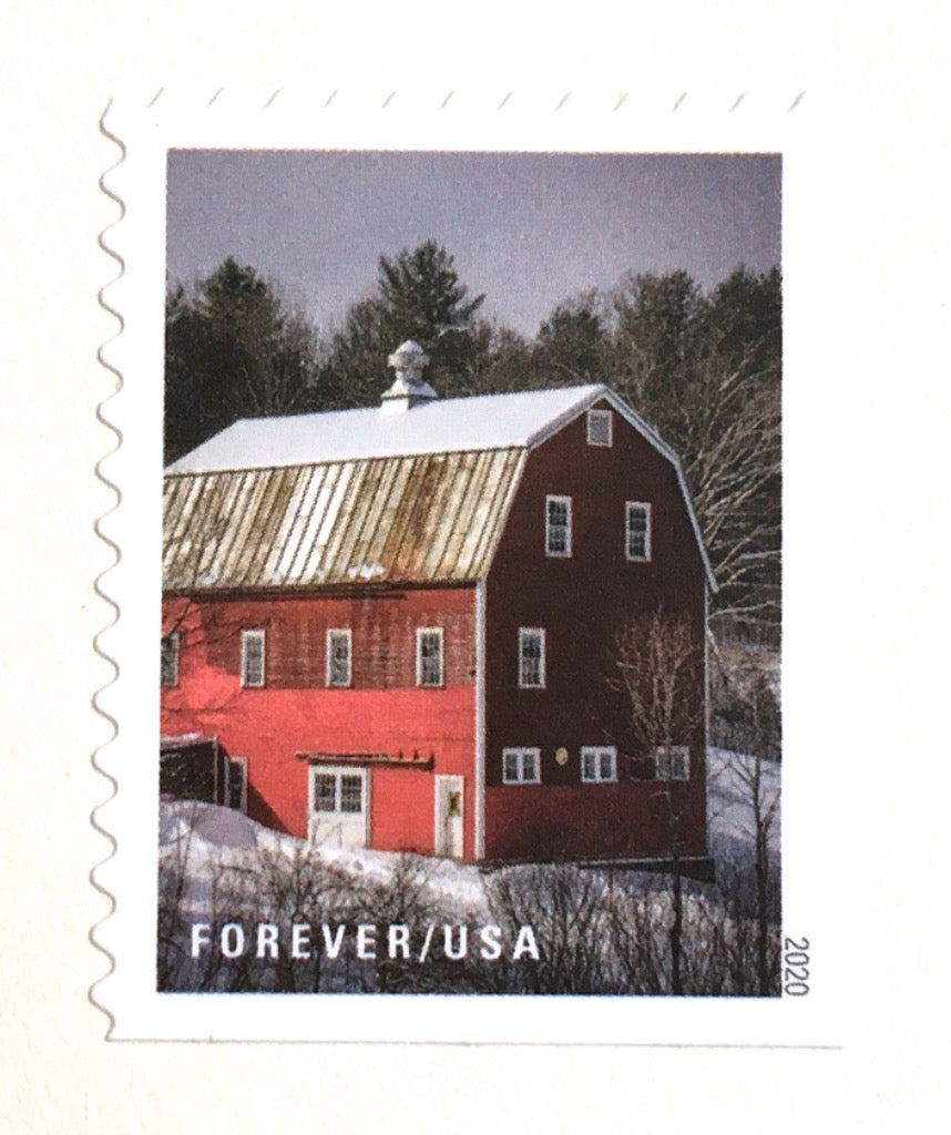 10 Christmas Barn Forever Stamps Winter Farm Holiday Postage Stamps fo ...