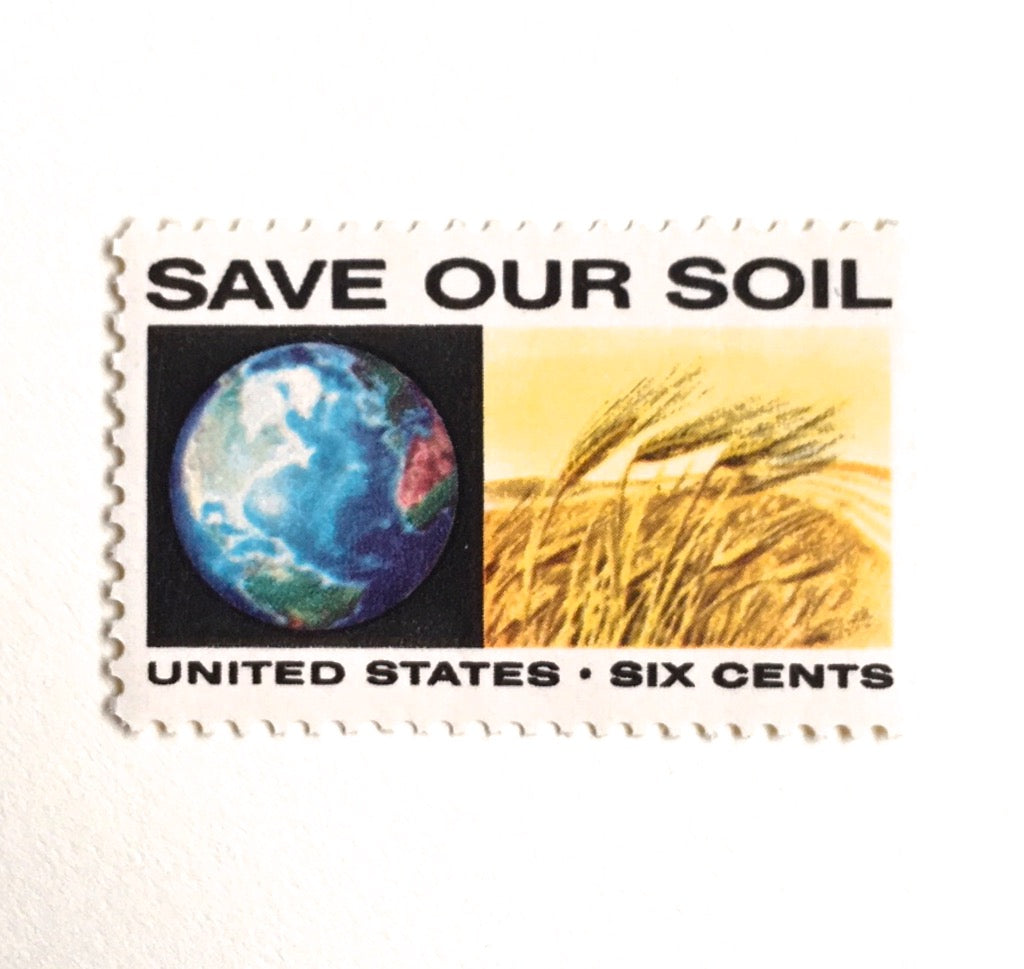 10 Vintage Earth Stamps Save Our Soil Postage Stamps for Mailing ...