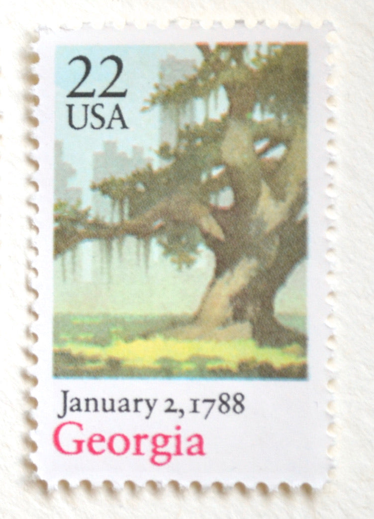 10 Vintage Georgia Stamps Unused Postage for Mailing Cards and Wedding ...