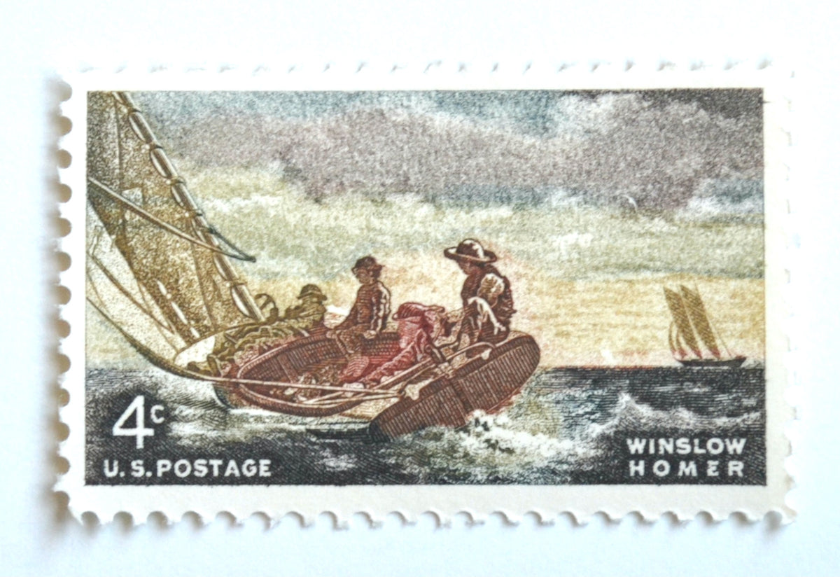 10 Vintage Sailing Stamps Nautical Winslow Homer Sailboat Postage Stam ...