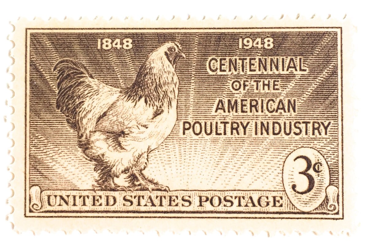 10 Hen Postage Stamps Unused Vintage 1948 Chicken Poultry Postage Stam ...