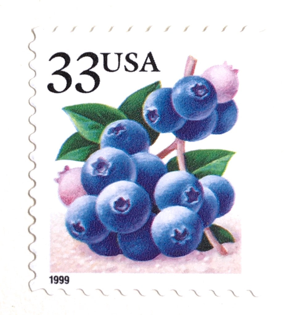 10 Blueberry Stamps 33 Cent Vintage Unused Blueberry Postage Stamps Vi ...