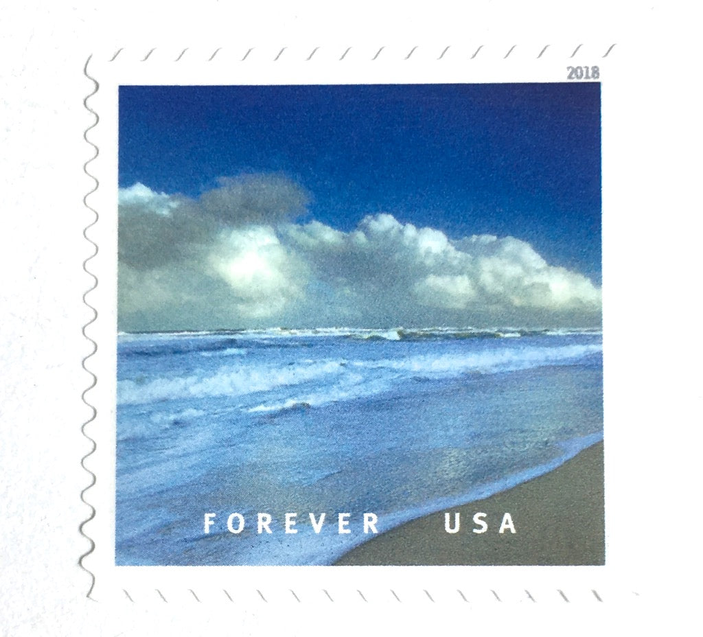 5 Ocean Beach Postage Stamps // Seaside Forever Stamps // Blue Nautica ...