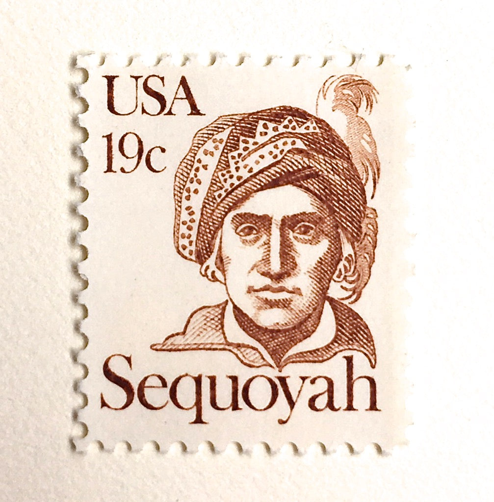 10 Sequoyah Native American Postage Stamps Vintage Unused Stamps for M ...