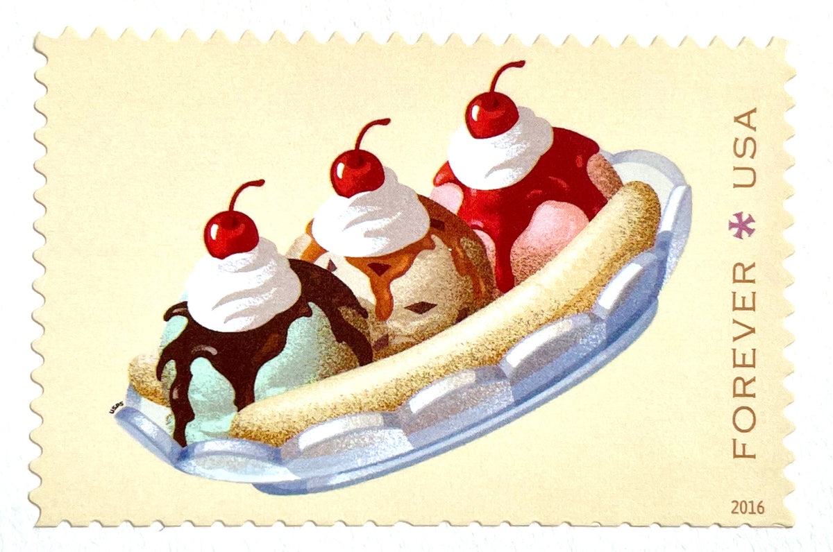 10 Ice Cream Forever Stamps Banana Split Unused Postage for Mailing ...