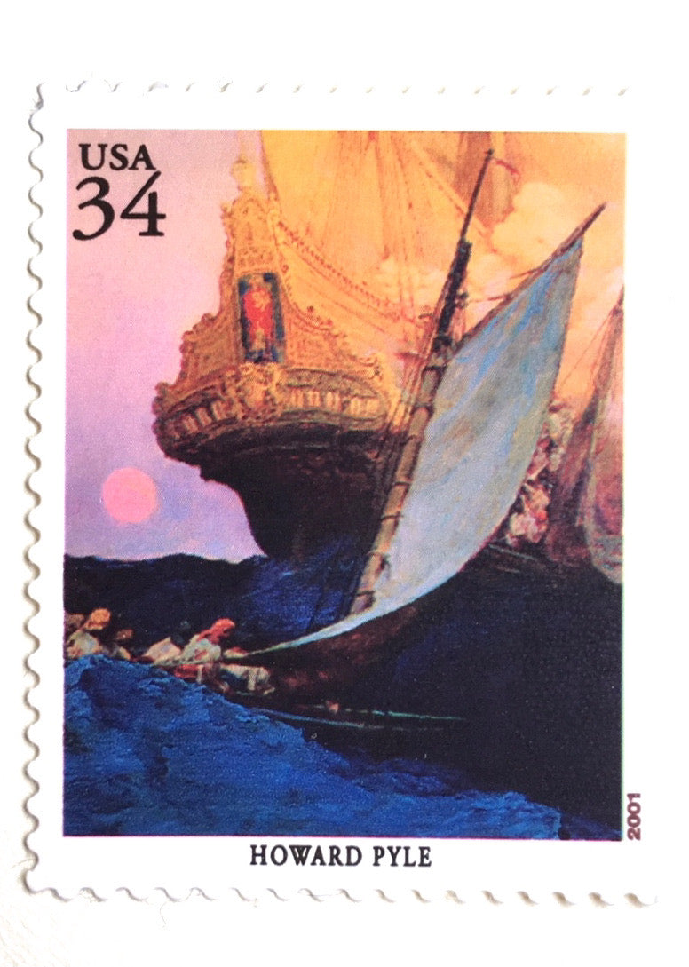 10 Sailing Ship Stamps // Nautical Painting Postage Stamps // Sea Sail ...