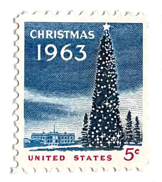 10 Vintage 1963 Christmas Stamps White House Tree Postage for Mailing ...