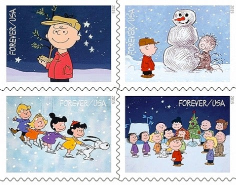 20 Charlie Brown Christmas Stamps Unused RARE Peanuts Postage Forever ...